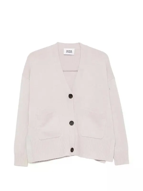 Alpha Studio Patch-pocket V-neck Cardigan