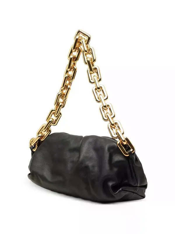 Bottega Veneta Lambskin Chain Pouch Shoulder Bag - Black