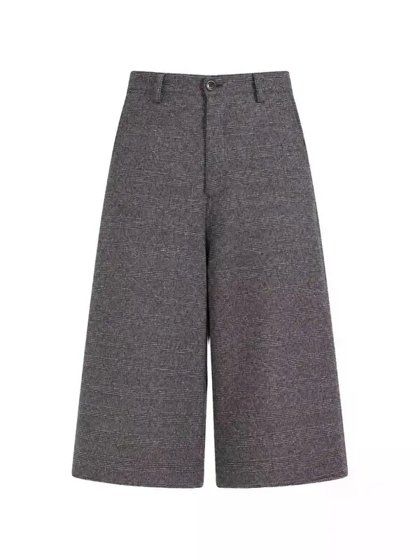 SOCIETE ANONYME Wide Leg Horizontal Stripe Wool Shorts