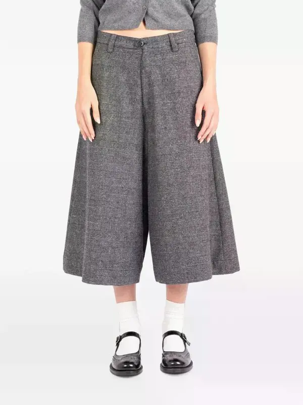 SOCIETE ANONYME Wide Leg Horizontal Stripe Wool Shorts
