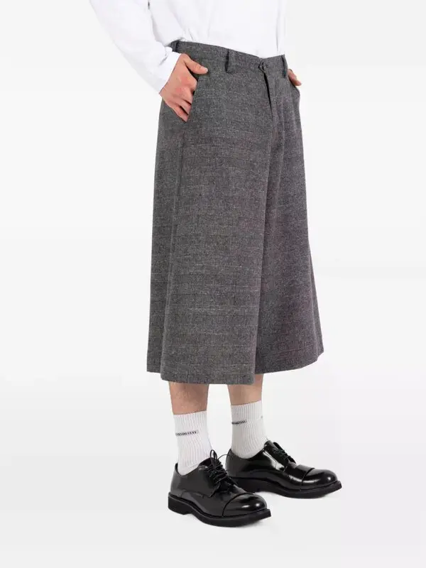 SOCIETE ANONYME Wide Leg Horizontal Stripe Wool Shorts