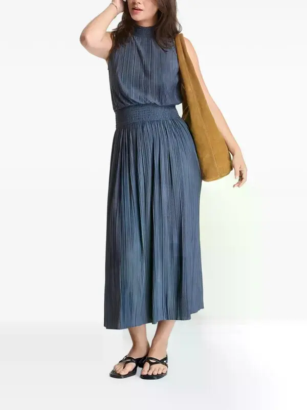 SAMSOE SAMSOE Uma Plissé-effect Shirred Midi Dress