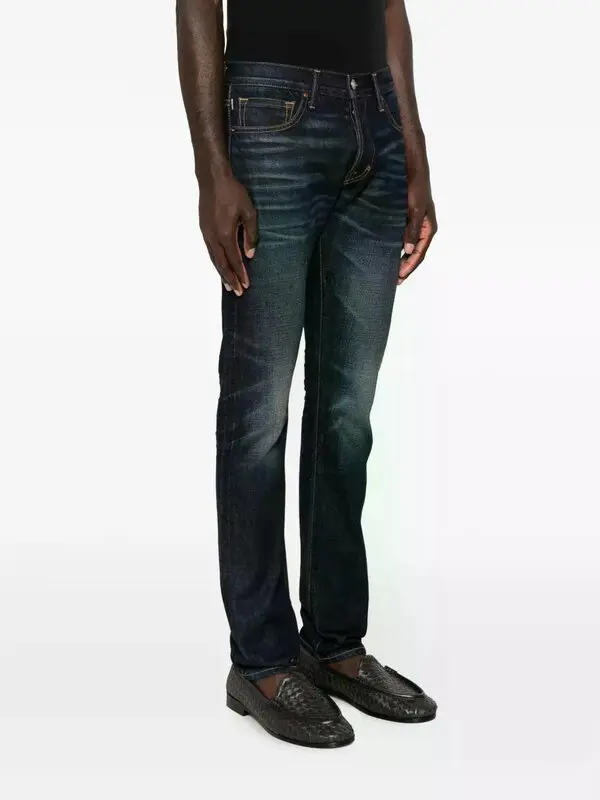 TOM FORD Belt-loop Logo-patch Jeans