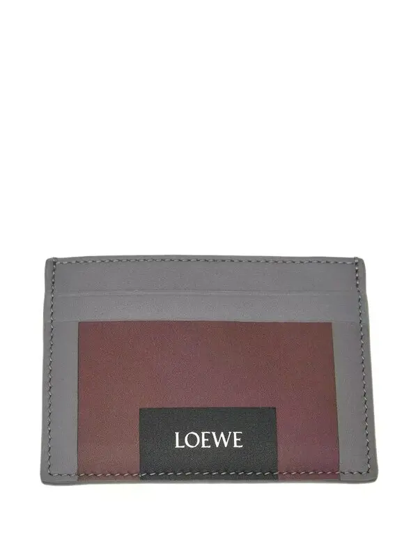 Loewe 2025 Colour-block Leather Card Holder - Grey