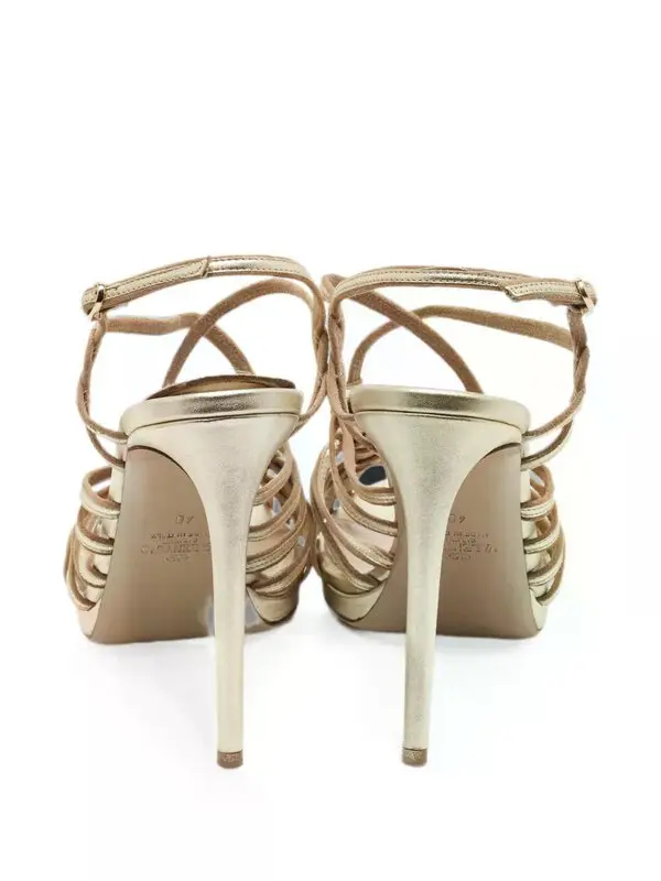 Valentino Garavani Metallic Leather Strappy Stiletto Sandals