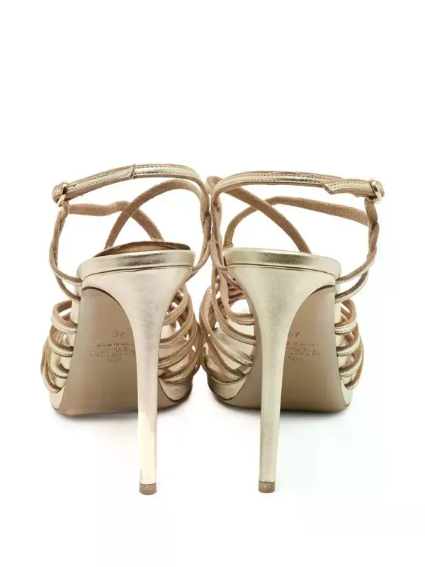 Valentino Garavani Metallic Leather Strappy Stiletto Sandals