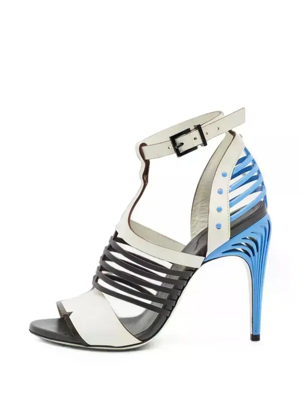 Fendi Strappy Leather Stiletto Sandals