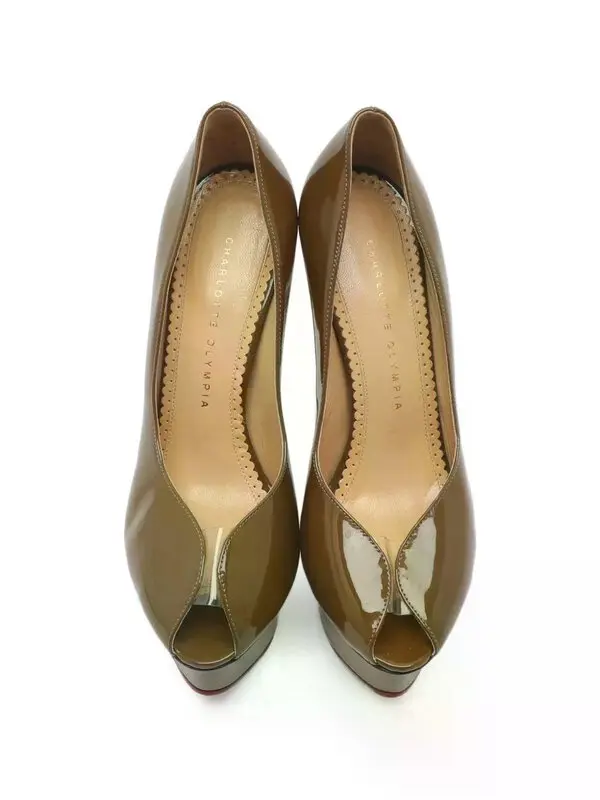 CHARLOTTE OLYMPIA Dolly Peep-toe Platform Stiletto Heel Pumps