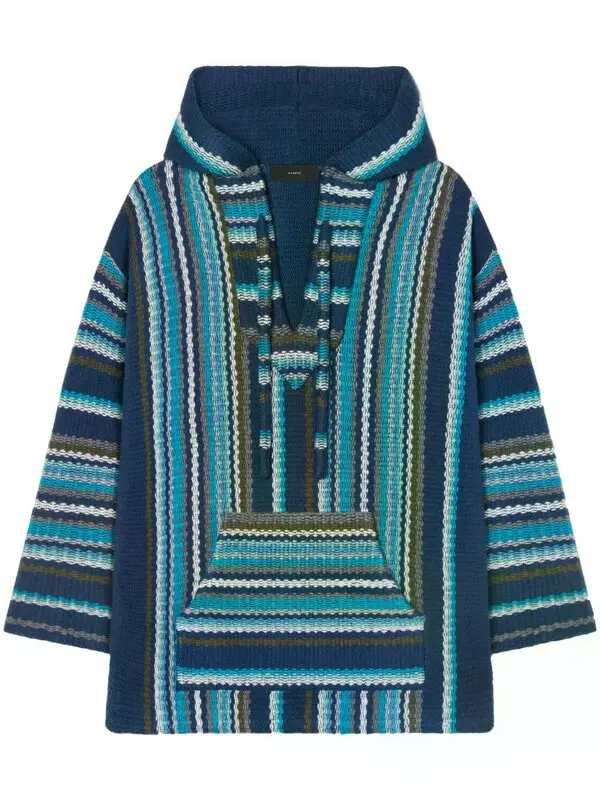Alanui Ushuaia Stories Knitted Baja Hoodie - Blue