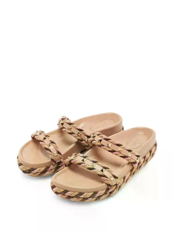Valentino Garavani Rockstud Torchon Flat Sandals