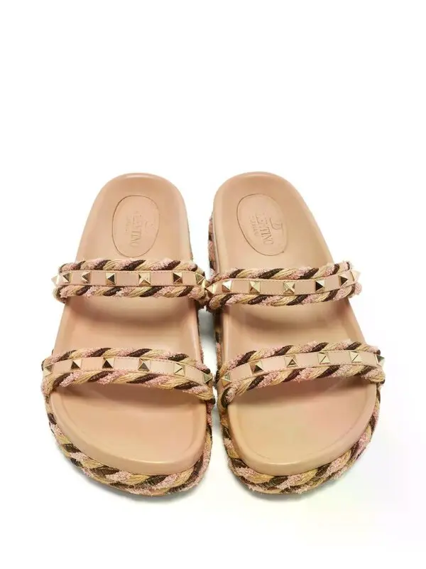Valentino Garavani Rockstud Torchon Flat Sandals