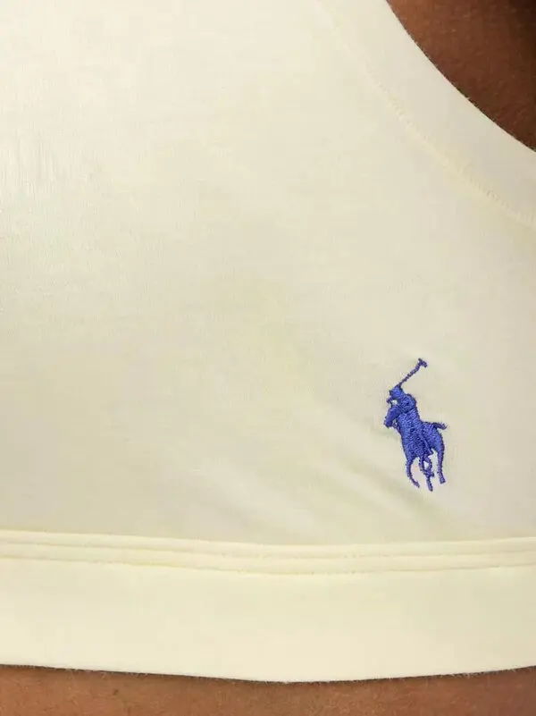 Polo Ralph Lauren Logo-embroidered Scoop-neck Bra - Yellow