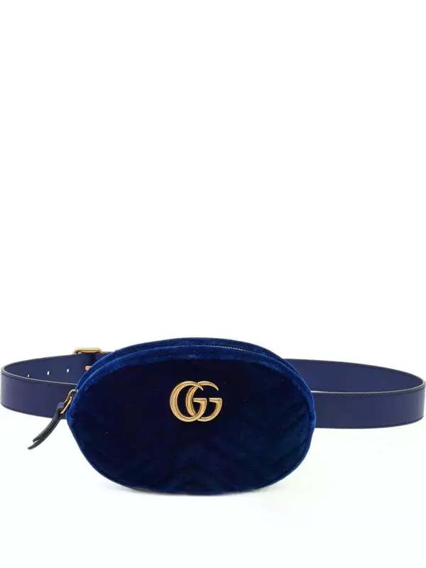 Gucci Gg Marmont Matelassé Mini Belt Bag - Blue