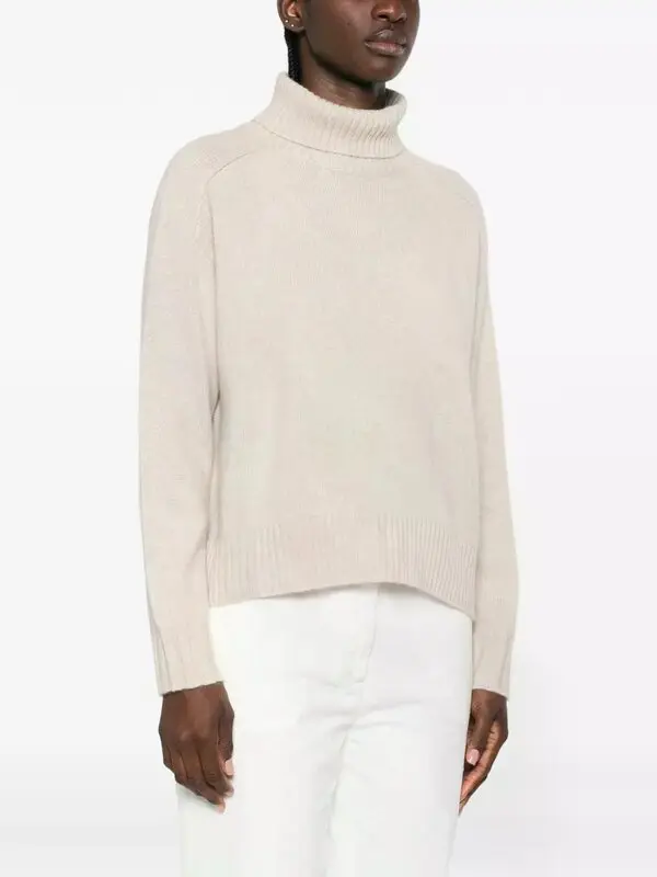BEYOU Ribbed Knit Turtleneck Sweater - Neutrals