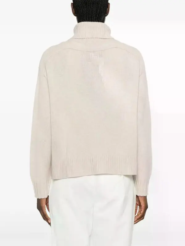 BEYOU Ribbed Knit Turtleneck Sweater - Neutrals
