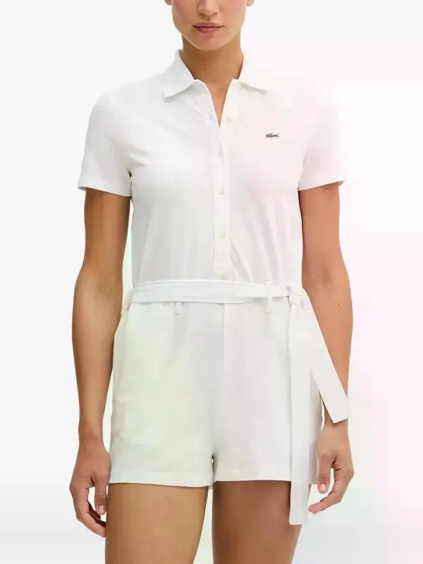 Lacoste Logo-patch Belted Playsuit - White