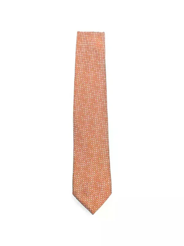 SAPIO Jacquard Check Pattern Neck Tie - Orange