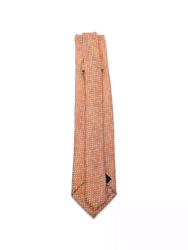 SAPIO Jacquard Check Pattern Neck Tie - Orange