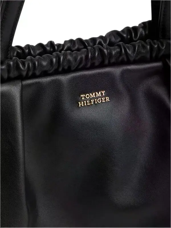 Tommy Hilfiger Ruched-trim Logo-plaque Tote Bag