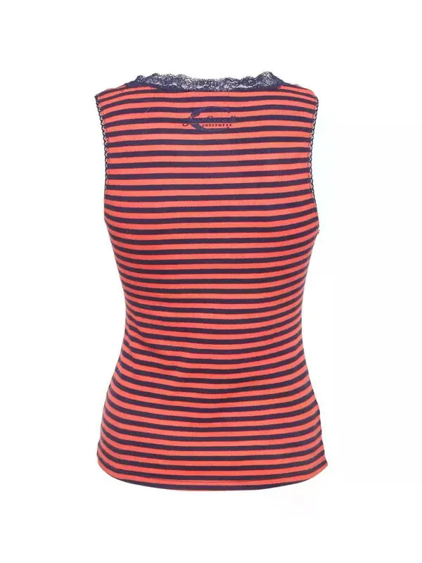 Just Cavalli Striped Lace-trim Tank Top - Red