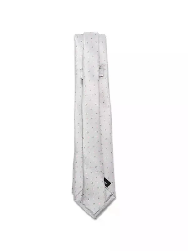 SAPIO Polka-dot Herringbone Pattern Tie - Grey
