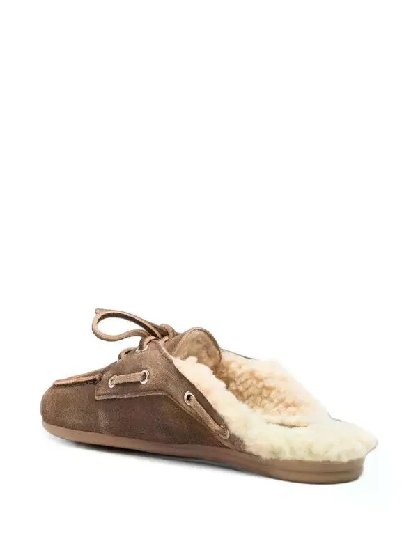 POSA Suede Shearling-lined Mules