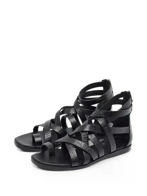 Balmain Logo-embossed Flat Sandals