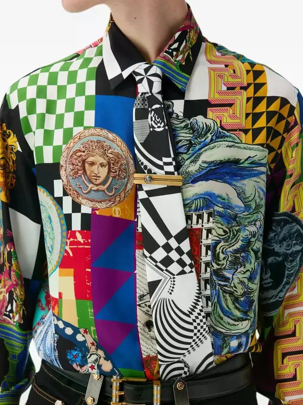 Versace Printed Silk Twill Tie