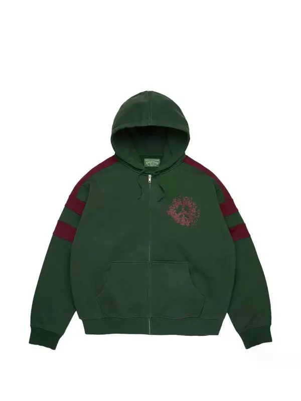 DENIM TEARS Denim U Paneled Zip-up Hoodie - Green