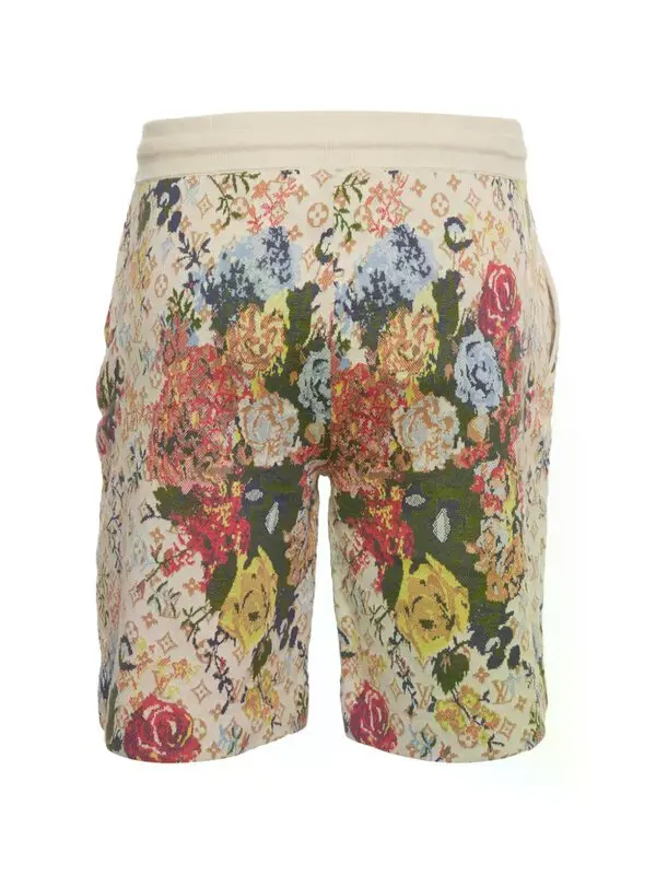 LOUIS VUITTON Floral Monogram Jacquard Knit Shorts