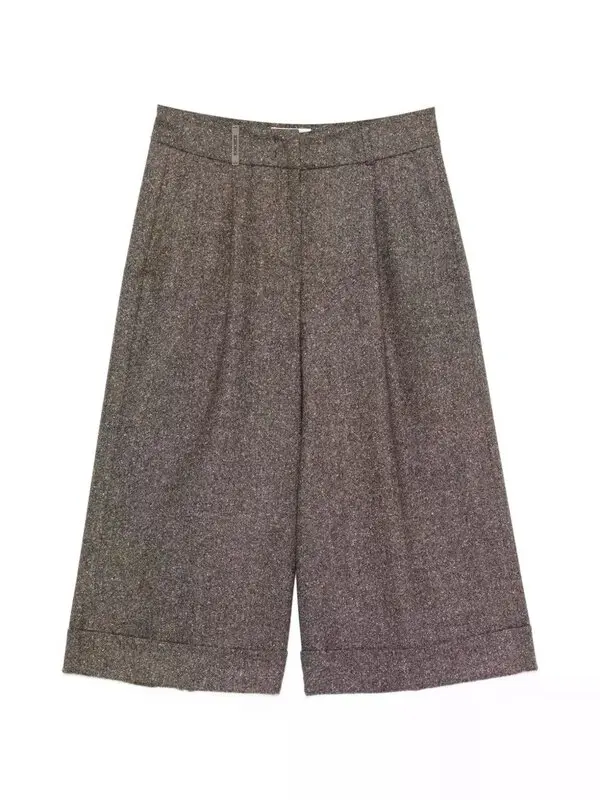 Peserico Pleated Front Cropped Tailored Trousers - Brown