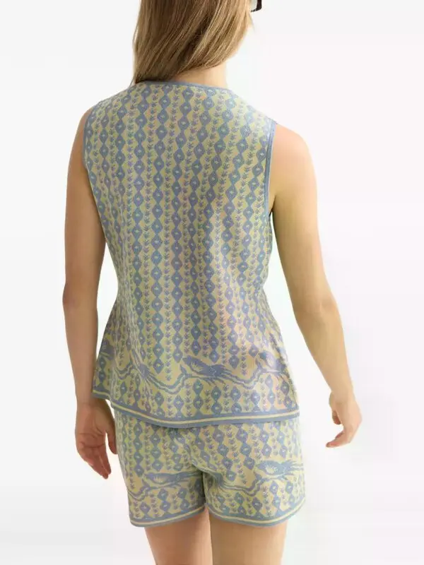Scotch & Soda Geometric Pattern Tie-fastening Vest