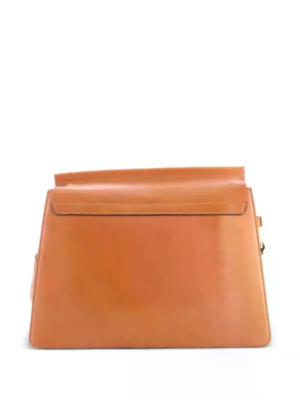 Chloé Faye Stitched Suede And Leather Medium Shoulder Bag - Brown