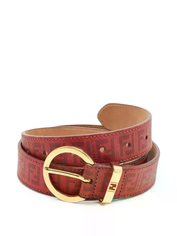 Fendi 2012 Zucca Motif Leather Belt