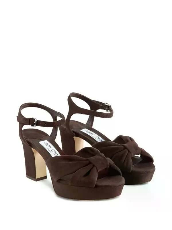 JIMMY CHOO Heloise 80 Suede Platform Sandals