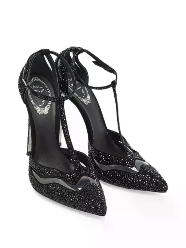 Rene Caovilla Crystal-embellished T-strap Pumps