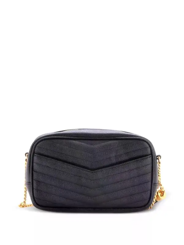 Saint Laurent Lou Camera Bag Matelasse Chevron Leather Mini Crossbody Bag - Black