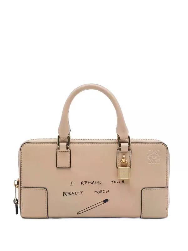 Loewe 2022 Joe Brainard Words Leather Amazona Pouch Satchel