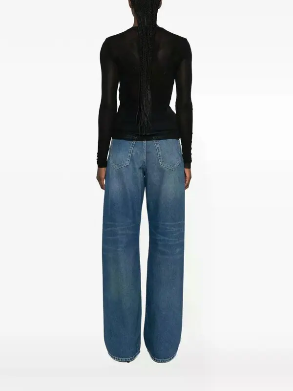 JEAN PAUL GAULTIER Flocked-logo Sheer Top