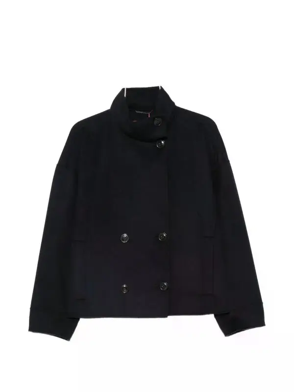 Max Mara Double-breasted High-neck Jacket - Blue