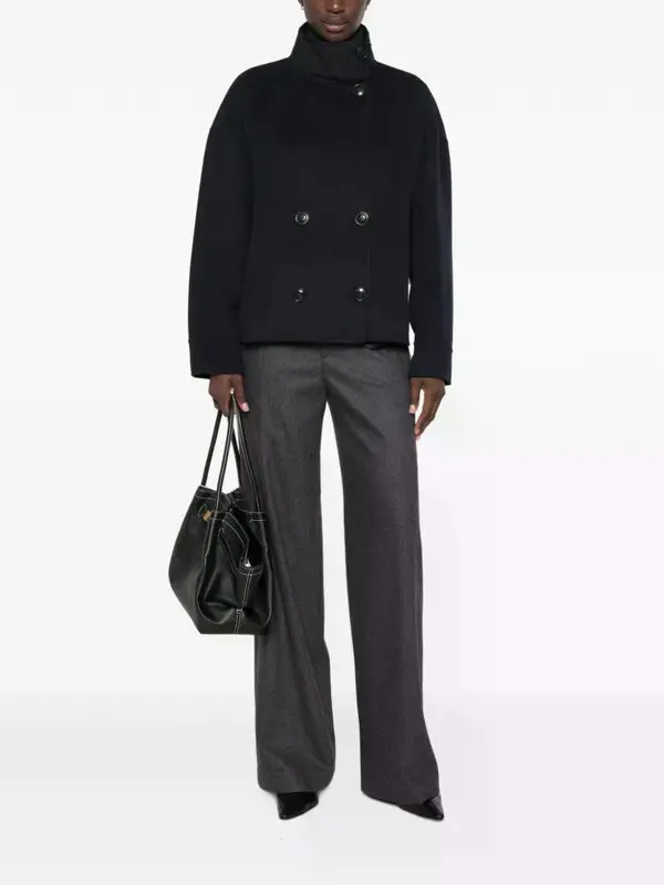Max Mara Double-breasted High-neck Jacket - Blue