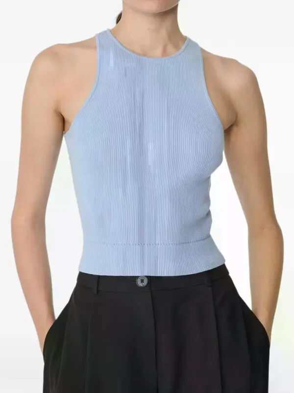 TOCCIN Ribbed Knit Racerback Top - Blue