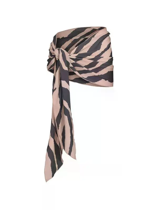 TROPIC OF C Souk Zebra-print Wrap Mini Skirt