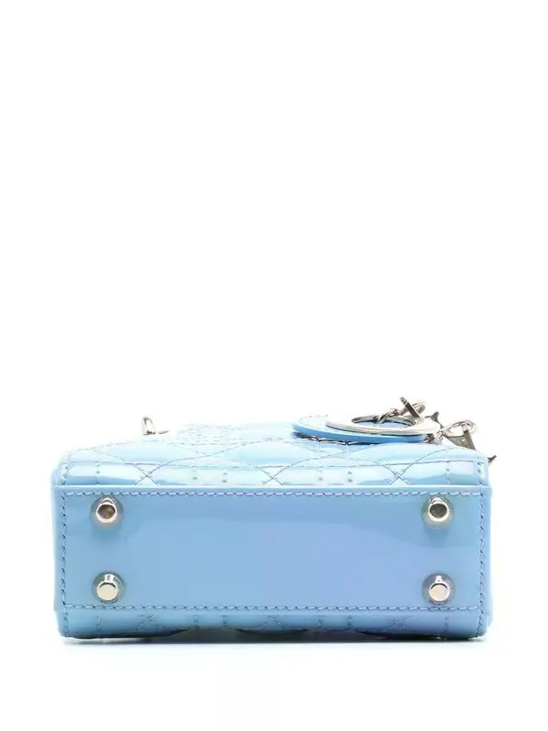 Dior Micro Patent Cannage Lady Satchel - Blue
