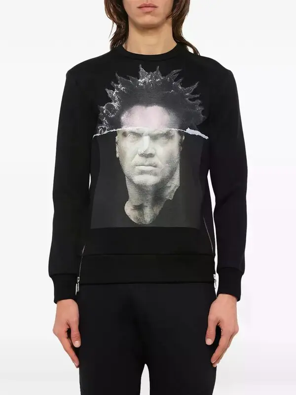 Neil Barrett Marcus Graphic-print Zip-detail Sweater - Black