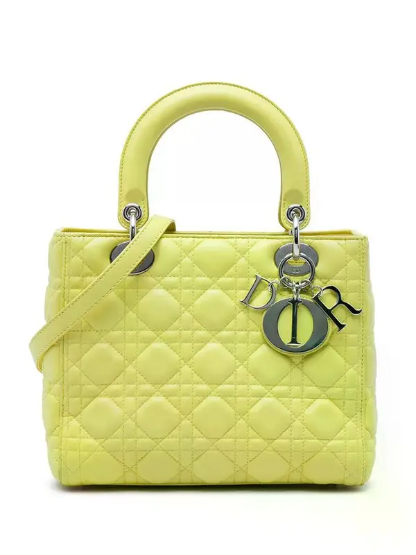 Dior 2015 Medium Lambskin Cannage Lady Satchel