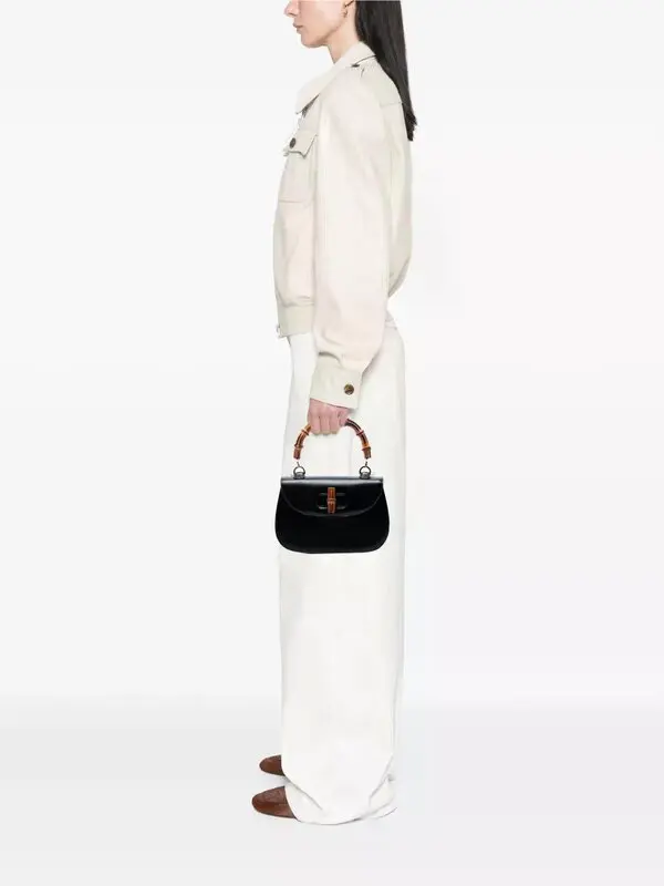 Gucci 20th Century Bamboo Top Handle Satchel - Black