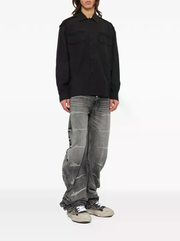 Undercover Ribbed-panel Chest-pocket Shirt