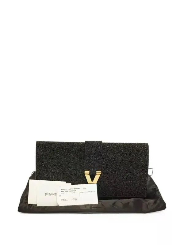 Saint Laurent Large Chyc Y-motif Clutch Bag