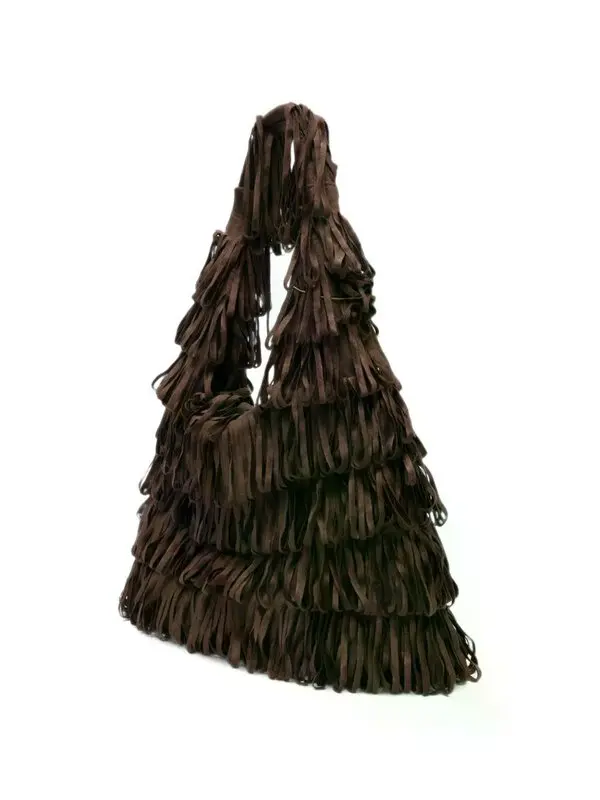 LA MILANESA Fringed Clutch Bag - Brown
